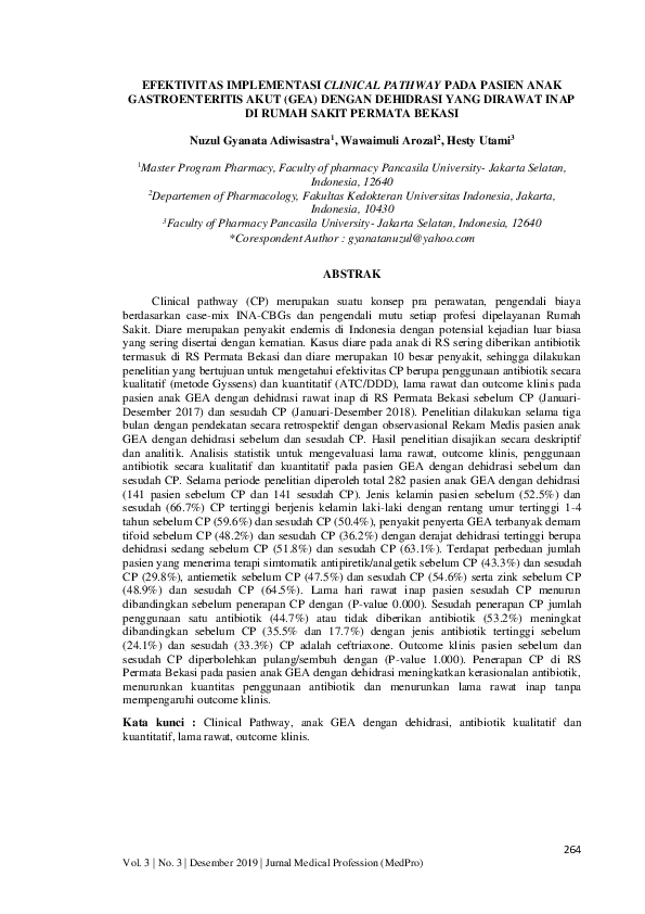(PDF) Efektivitas Implementasi Clinical Pathway Pada Pasien Anak ...