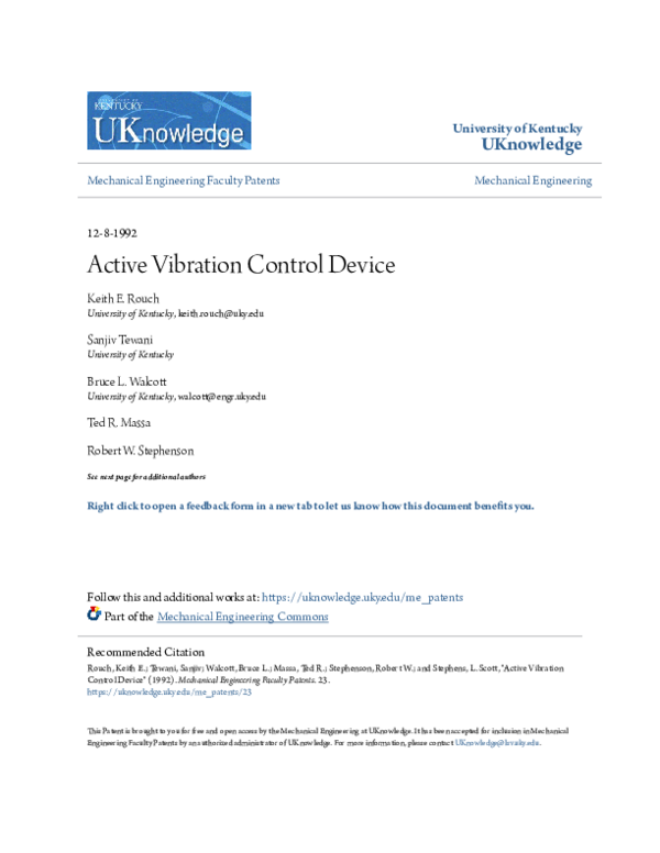 (PDF) Active vibration control device