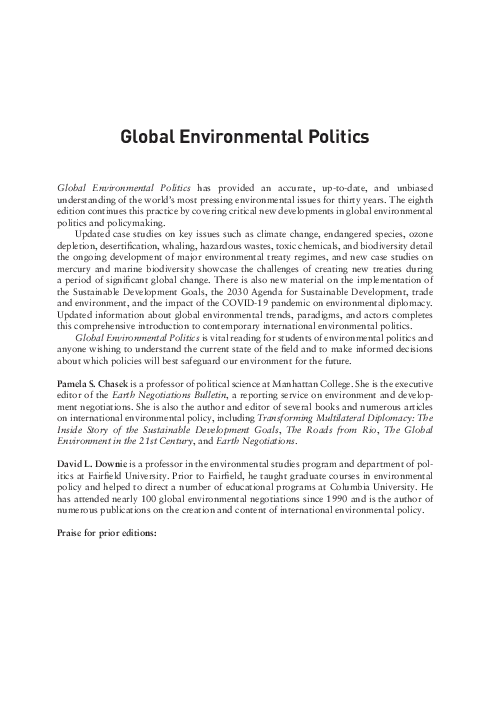 (PDF) Global Environmental Politics