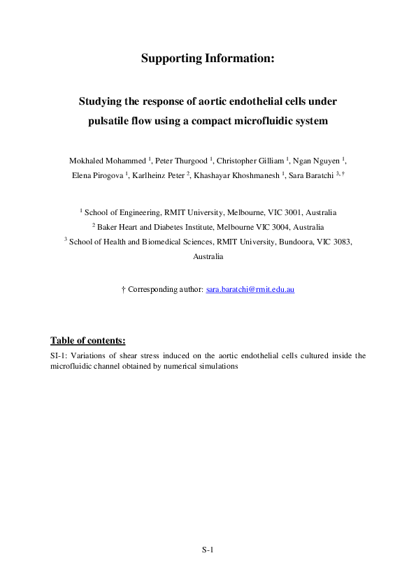 (PDF) Studying the Response of Aortic Endothelial Cells under Pulsatile ...