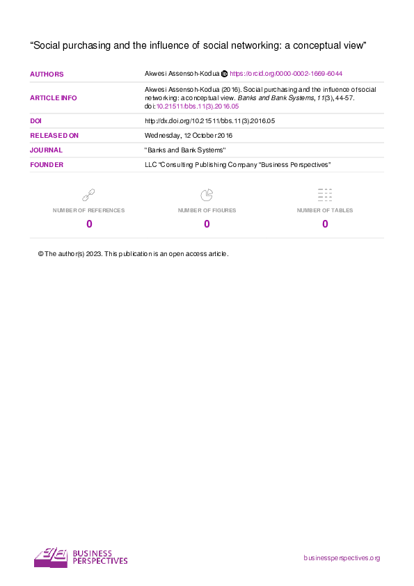 (PDF) Social purchasing and the influence of social networking: a ...