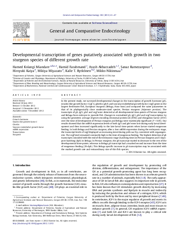 (PDF) Developmental transcription of genes putatively associated with ...