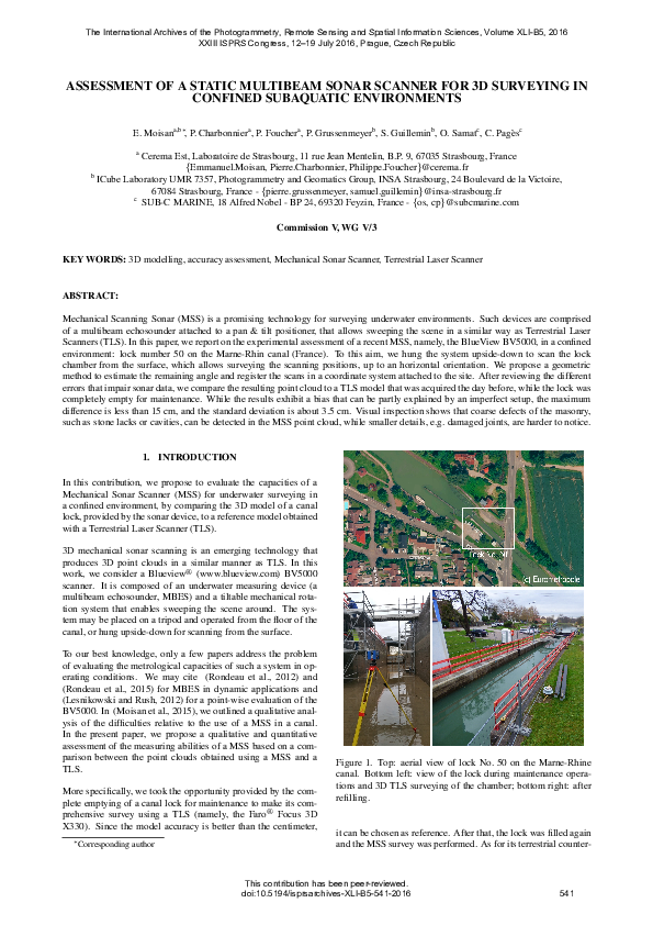 (PDF) 3D Surveying with Static Multibeam Sonar