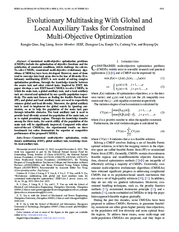 Pdf Evolutionary Multitasking With Global And Local Auxiliary Tasks