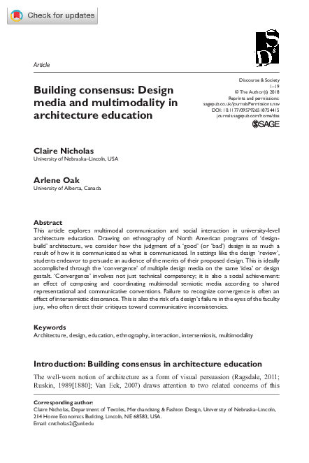 (PDF) Building consensus: Design media and multimodality in ...