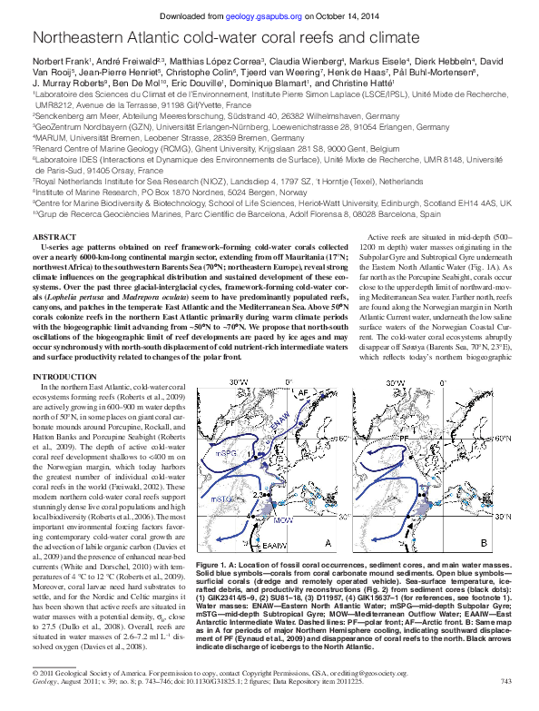 (PDF) Northeastern Atlantic cold-water coral reefs and climate