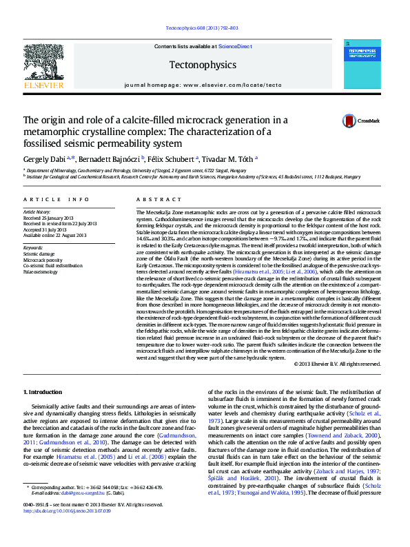 (PDF) The origin and role of a calcite-filled microcrack generation in ...