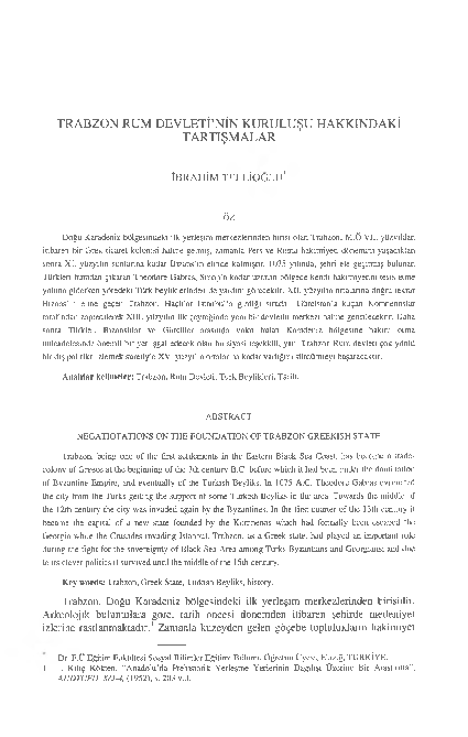 (PDF) Trabzon Rum Devleti'nin Kuruluşu Hakkındaki Tartışmalar