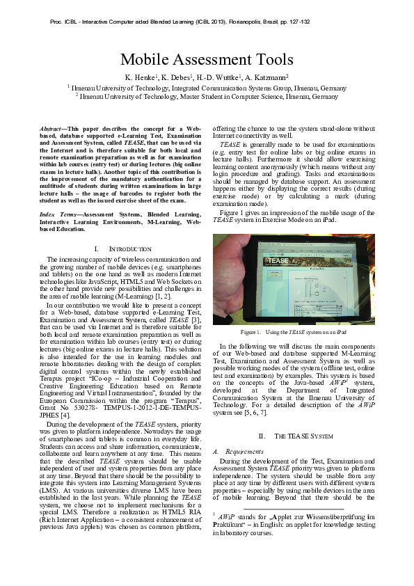 Mobile Assessment Tools