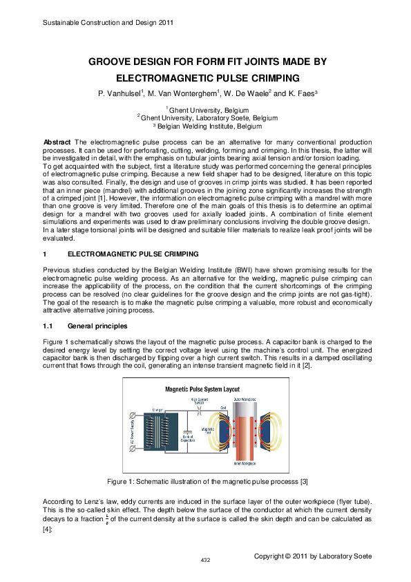 (PDF) Groove design for form fit joints made by electromagnetic pulse ...