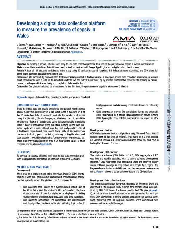 (PDF) Developing a digital data collection platform to measure the ...