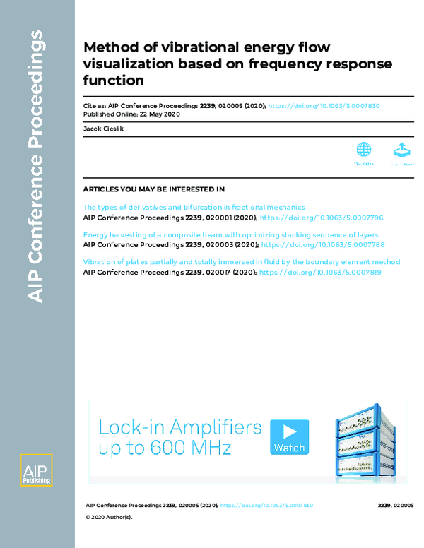 (PDF) Method of vibrational energy flow visualization based on ...