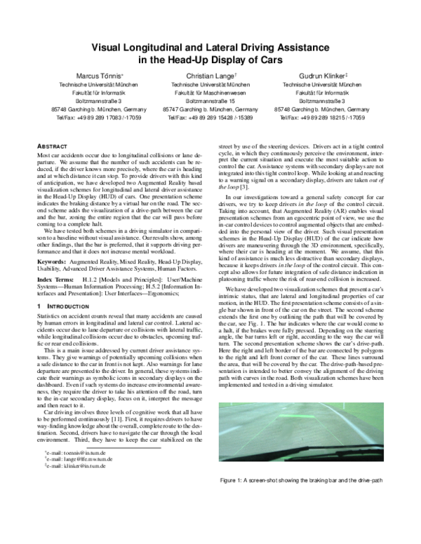 (PDF) Visual Longitudinal and Lateral Driving Assistance in the Head-Up ...