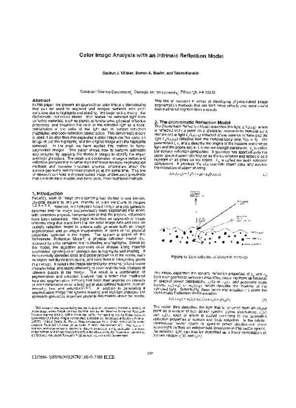 (PDF) Color Image Analysis With An Intrinsic Reflection Model