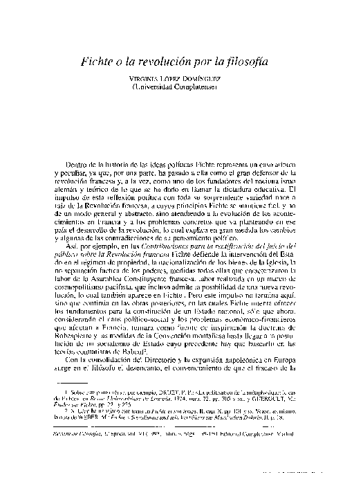 (PDF) Fichte o la revolución por la filosofía
