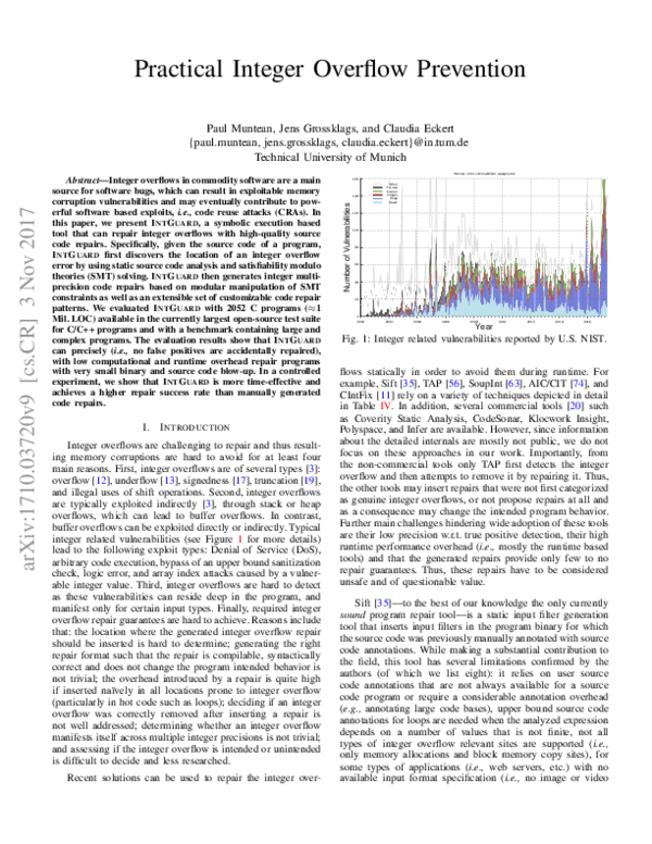 (PDF) Practical Integer Overflow Prevention