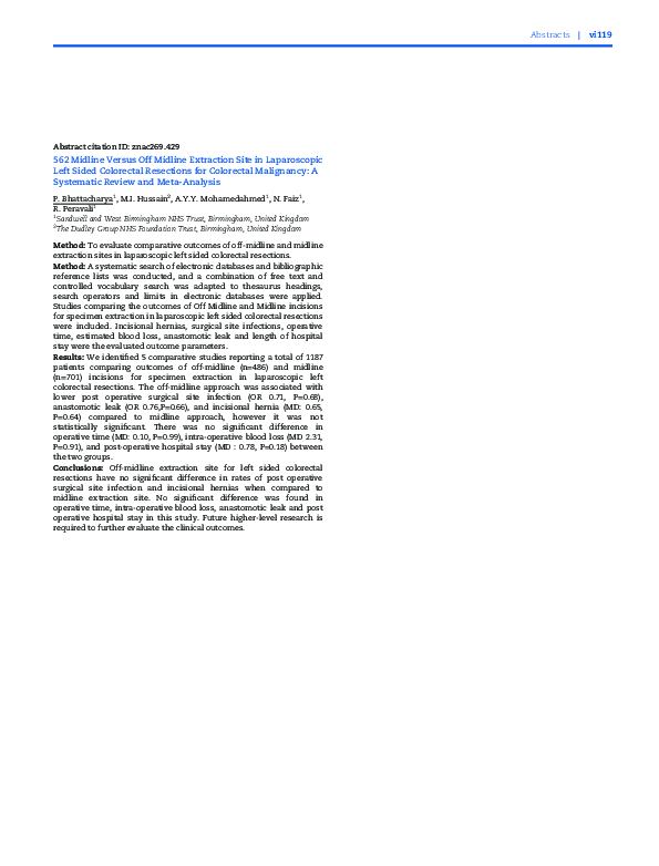 (PDF) 562 Midline Versus Off Midline Extraction Site in Laparoscopic ...