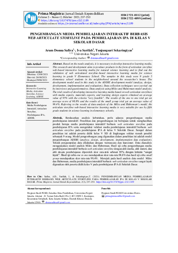 (PDF) PENGEMBANGAN MEDIA PEMBELAJARAN INTERAKTIF BERBASIS WEB ARTICULATE STORYLINE PADA ...