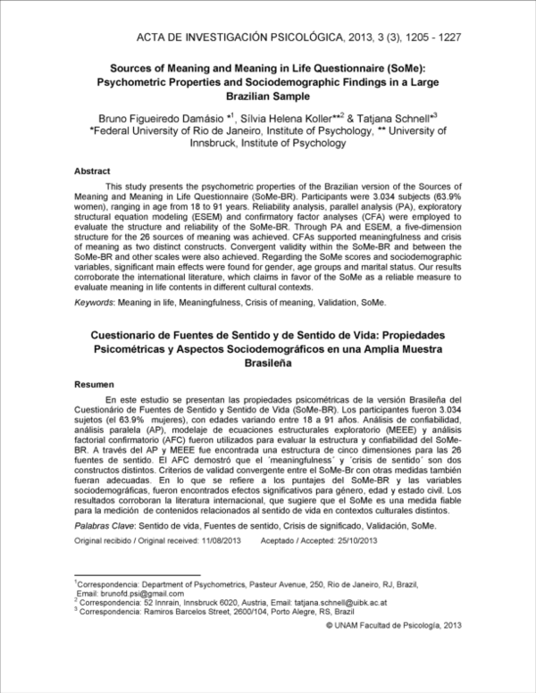 (PDF) Sources of Meaning and Meaning in Life Questionnaire--Norwegian ...