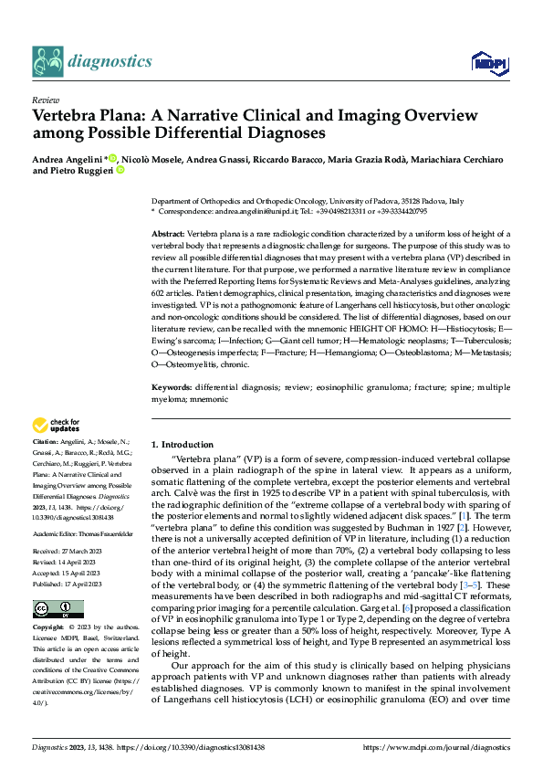 (PDF) Vertebra Plana: A Narrative Clinical and Imaging Overview among ...