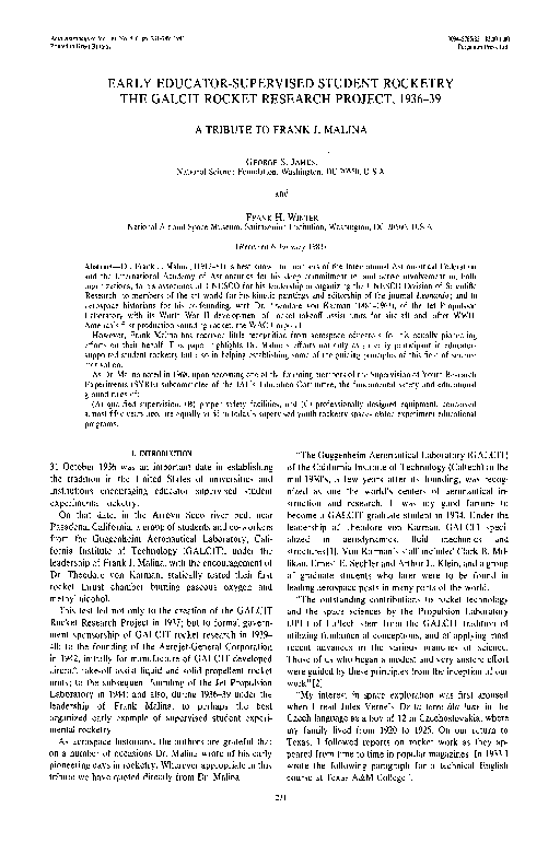 (PDF) Early educator-supervised student rocketry: The galcit rocket ...