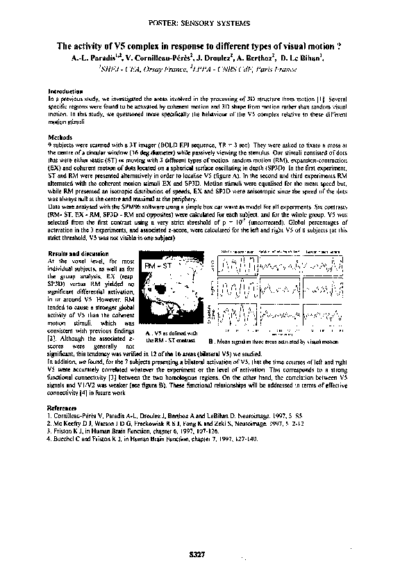 (PDF) The activity of V5 complex in response to different types of ...