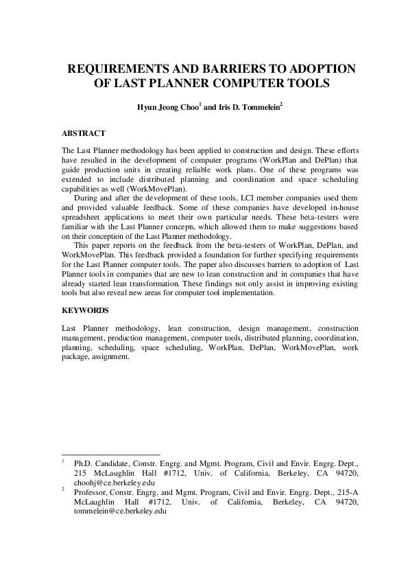 (PDF) Barriers and Breakdowns of Computer Integrated Management