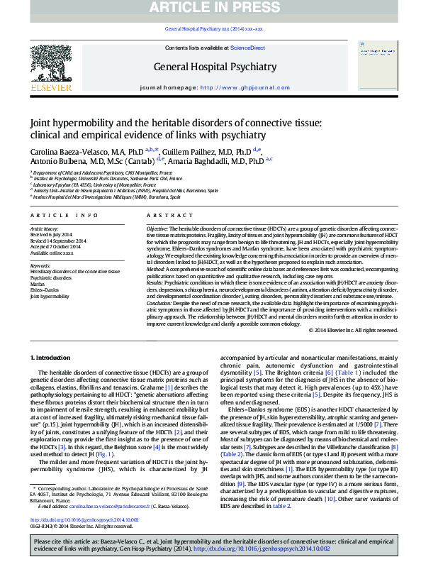 (PDF) Joint hypermobility and the heritable disorders of connective ...