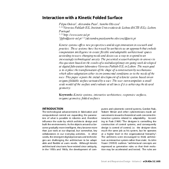 (PDF) Interaction with a Kinetic Folded Surface