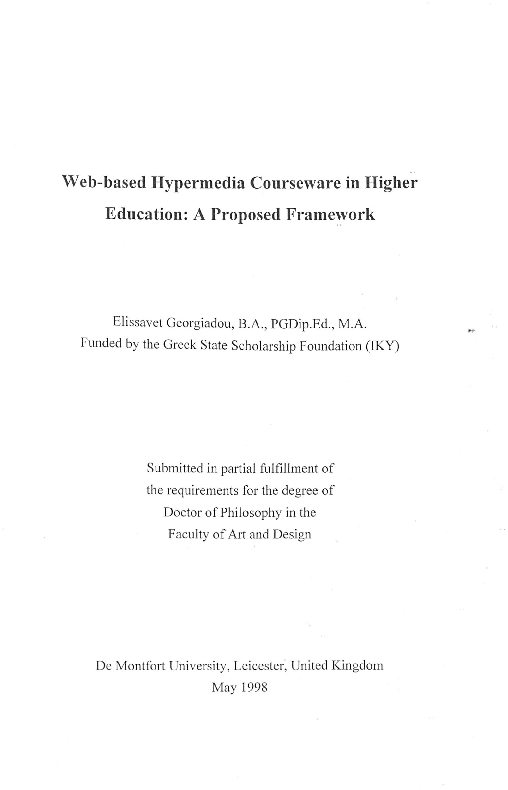 (PDF) Web-based hypermedia courseware in higher education : a proposed framework