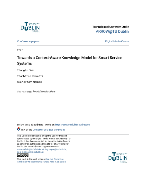 (PDF) Towards a Context-Aware Knowledge Model for Smart Service Systems