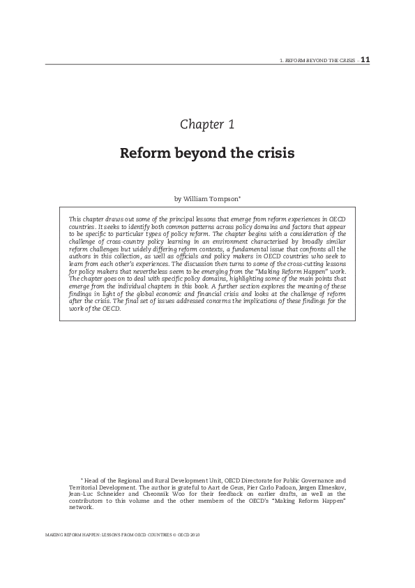 (PDF) Reform beyond the crisis