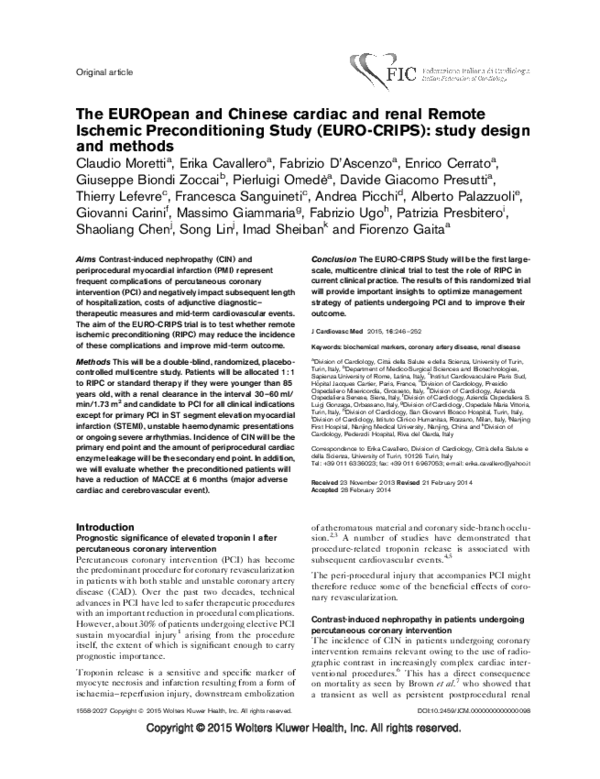 (PDF) The EUROpean and Chinese cardiac and renal Remote Ischemic ...