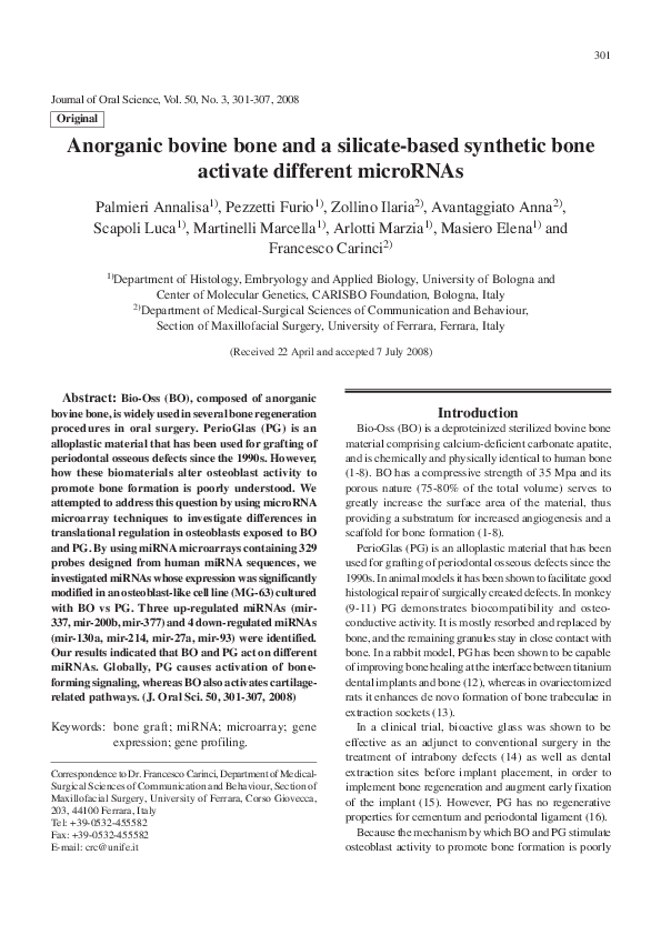 (PDF) Anorganic bovine bone and a silicate-based synthetic bone ...