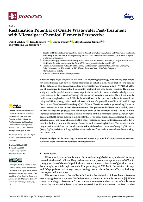 (PDF) Reclamation Potential of Onsite Wastewater Post-Treatment with ...