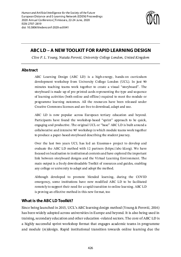 (PDF) ABC LD – A new Toolkit for Rapid Learning Design
