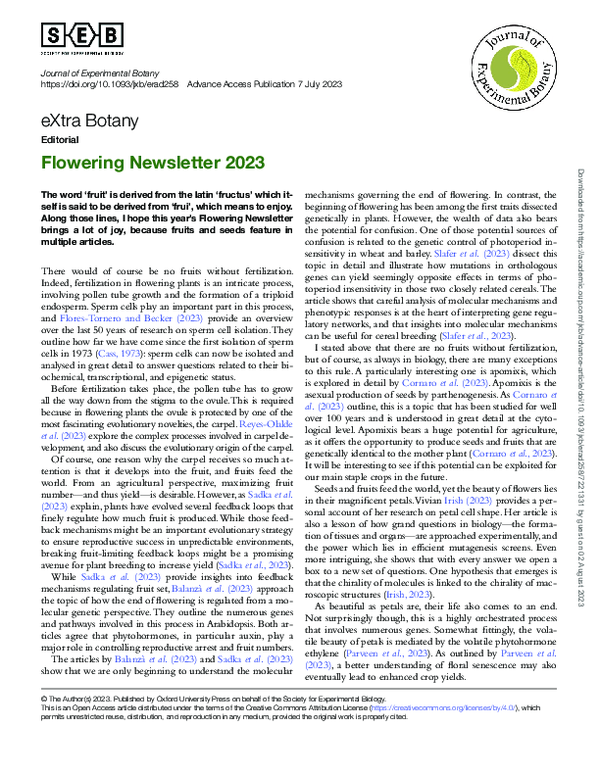 (PDF) Flowering Newsletter 2023