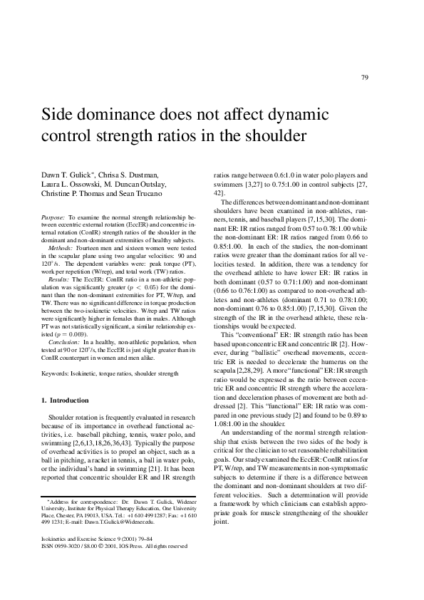 (PDF) Side dominance does not affect dynamic control strength ratios in the shoulder | Duncan ...
