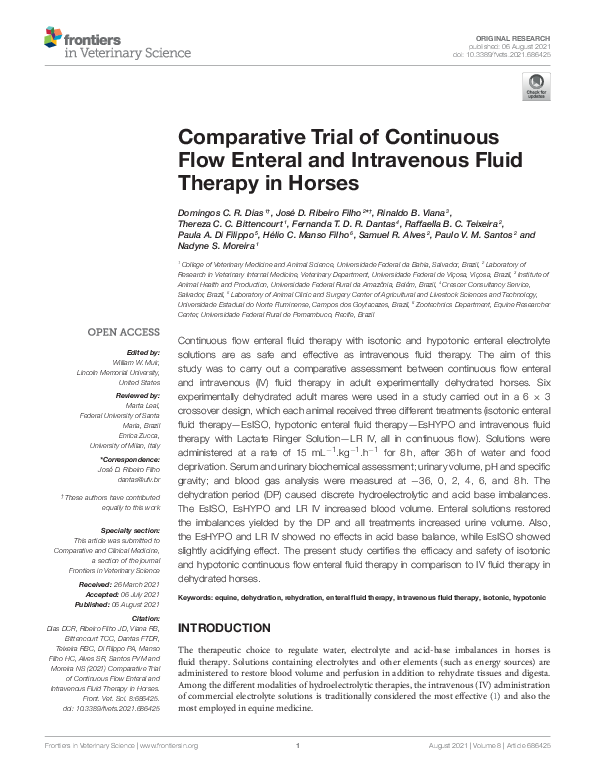 (PDF) Comparative Trial of Continuous Flow Enteral and Intravenous ...