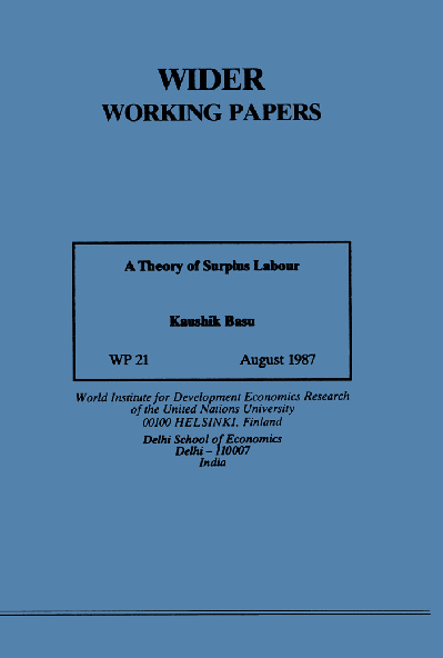 (PDF) A Theory of Surplus Labour
