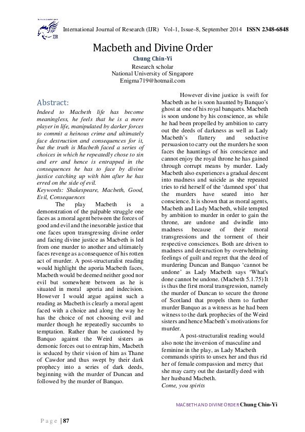 (PDF) Macbeth and Divine Order
