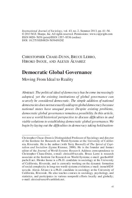 (PDF) Democratic Global Governance