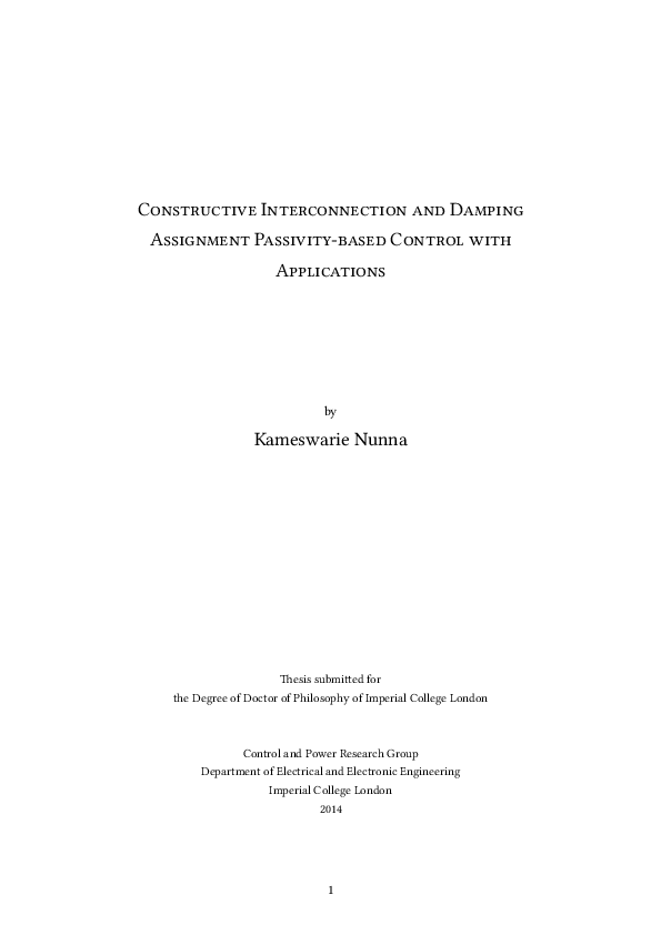 (PDF) Constructive interconnection and damping assignment passivity-based control with ...