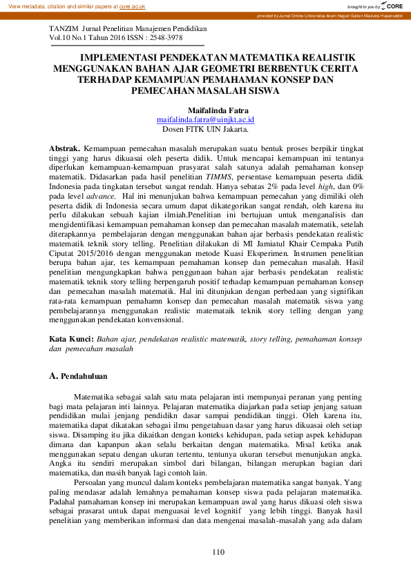 (PDF) Implementasi Pendekatan Matematika Realistik Menggunakan Bahan Ajar Geometri Berbentuk ...