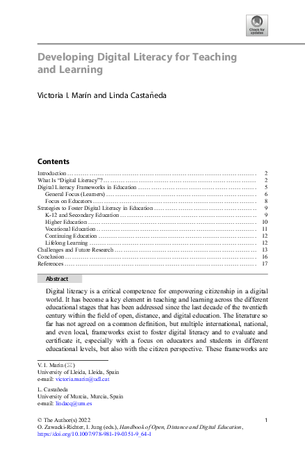 (PDF) Developing Digital Literacy for Teaching and Learning