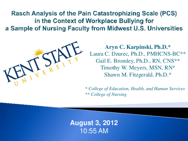 (PDF) Rasch Analysis of the Pain Catastrophizing Scale (PCS) in the ...
