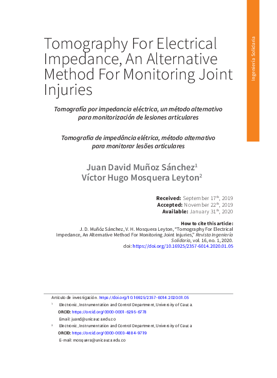 (PDF) Tomography for electrical impedance