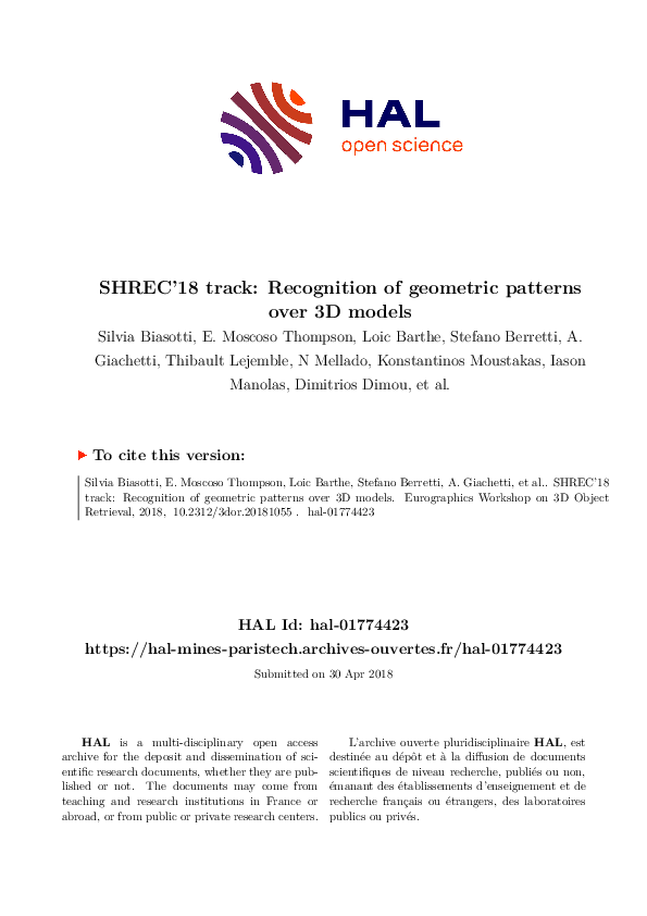 (PDF) Recognition of Geometric Patterns Over 3D Models