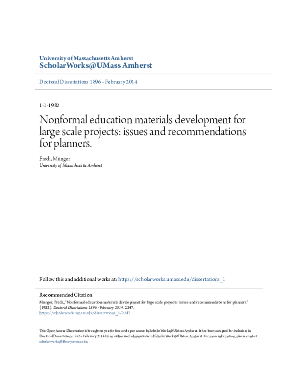 (PDF) Nonformal education materials development for large scale ...