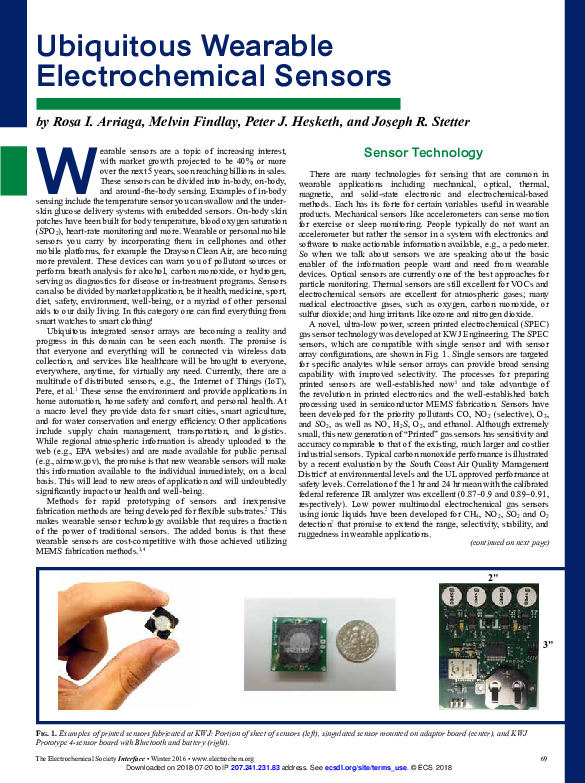 (PDF) Ubiquitous Wearable Electrochemical Sensors
